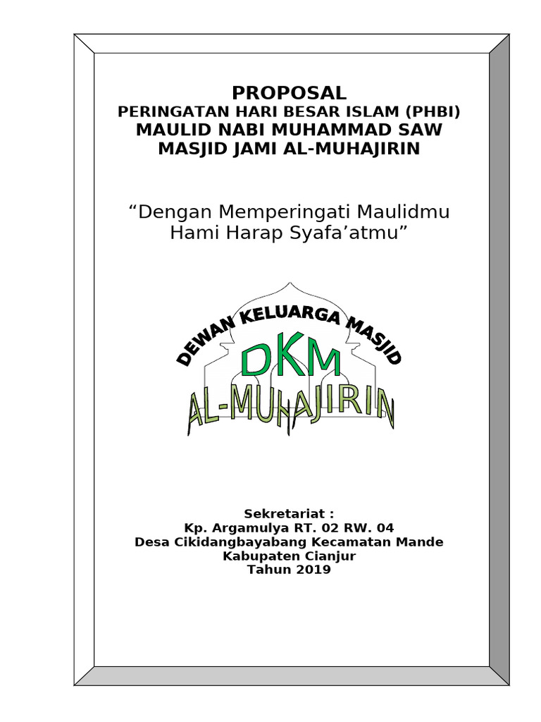Proposal Maulid Nabi Muhammad Saw 2019 | PDF