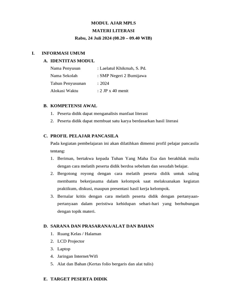 Modul Literasi | PDF