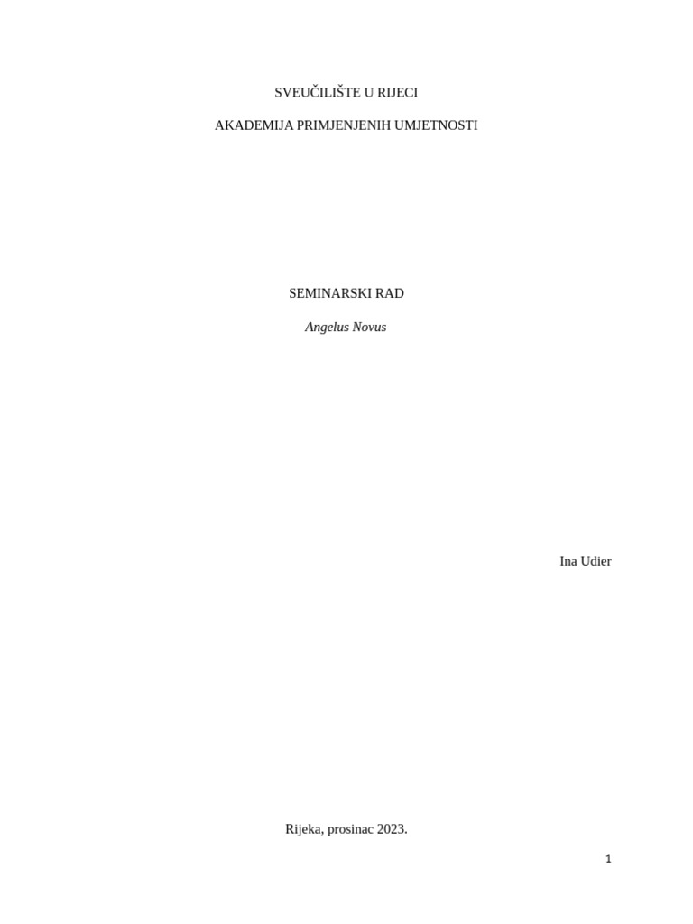Angelus Novus | PDF