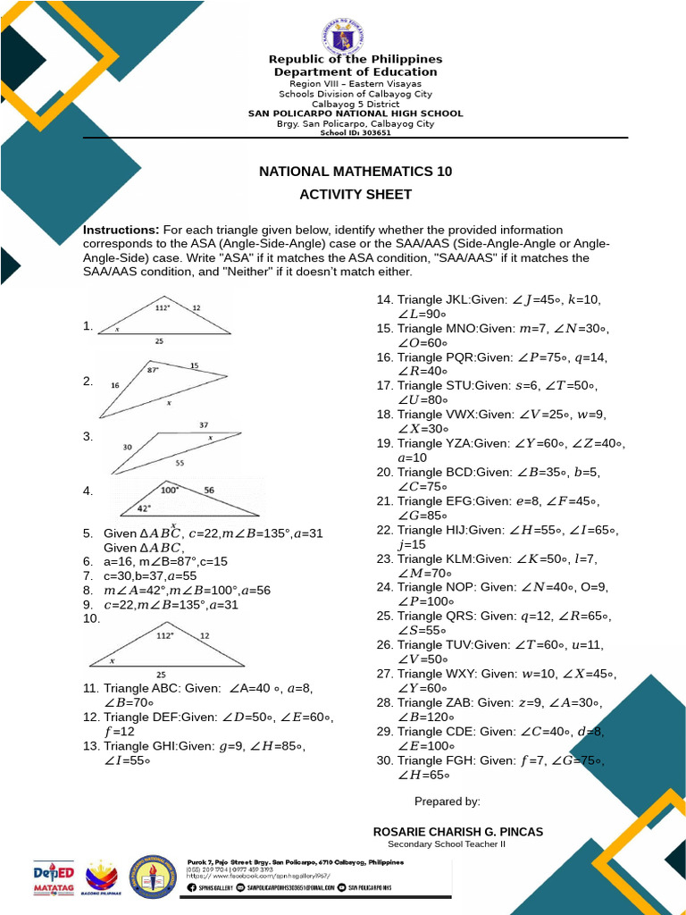 NMP 10 - Activity Sheet | PDF