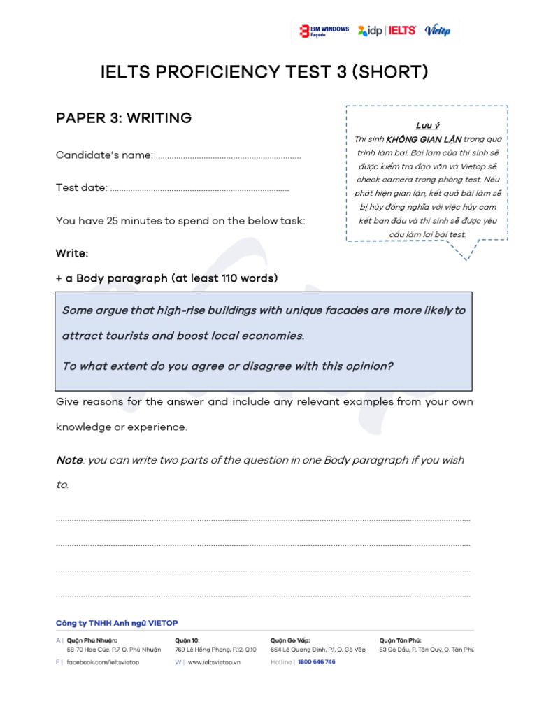TEST 3 - Writing | PDF