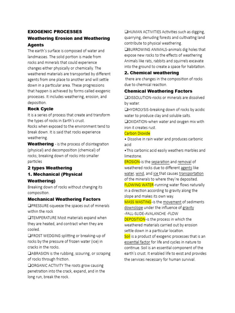 Exogenic Processes | PDF