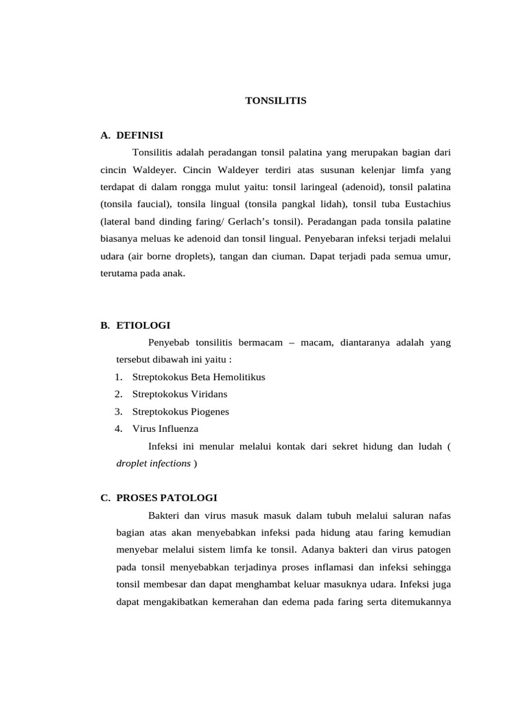 LP Tonsilitis AL | PDF