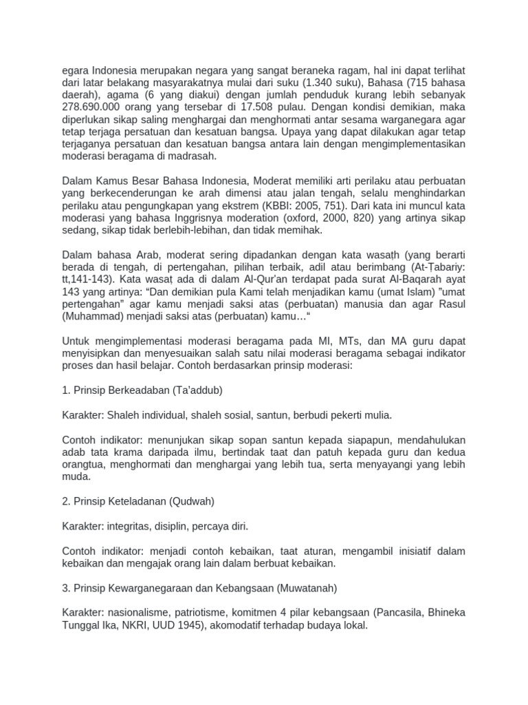 CONTOH LAPORAN MODERASI BERAGAMA | PDF