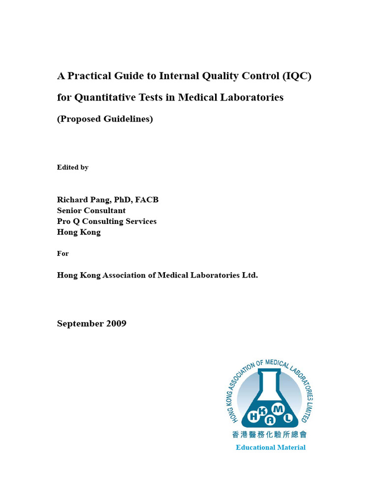 A Practical Guide To Internal Quality Control (IQC) For Quantitative ...