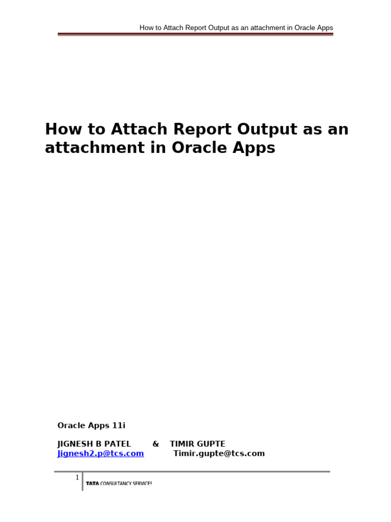 How To Attach Report Output As An Attachment in Oracle Apps | PDF
