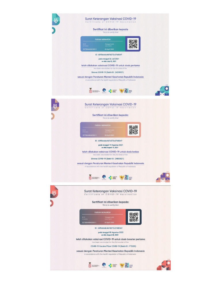 Sertifikat Vaksin Pdf
