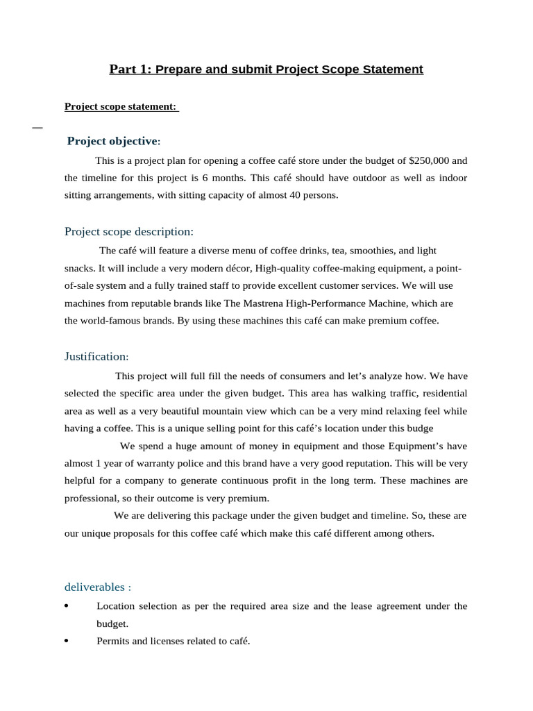 Coffee Cafe Project | PDF