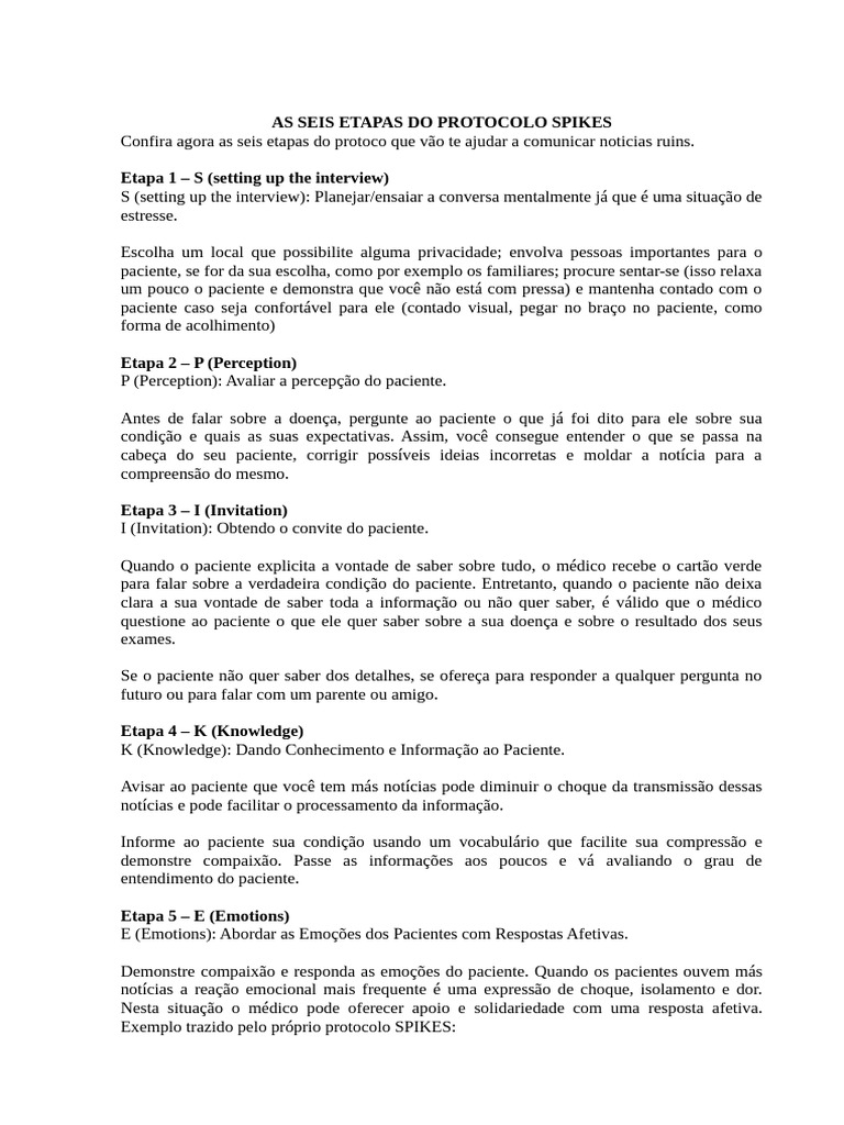 Protocolo Spikes | PDF