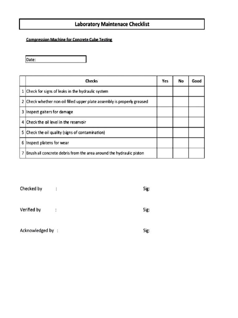 CTM Machine Check Sheet | PDF