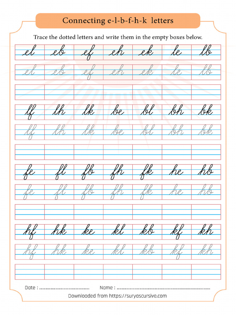 Cursive Connecting Letters 3 | PDF