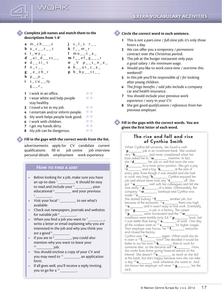 Exam Choices Extra Vocabulary Activities 5 | PDF