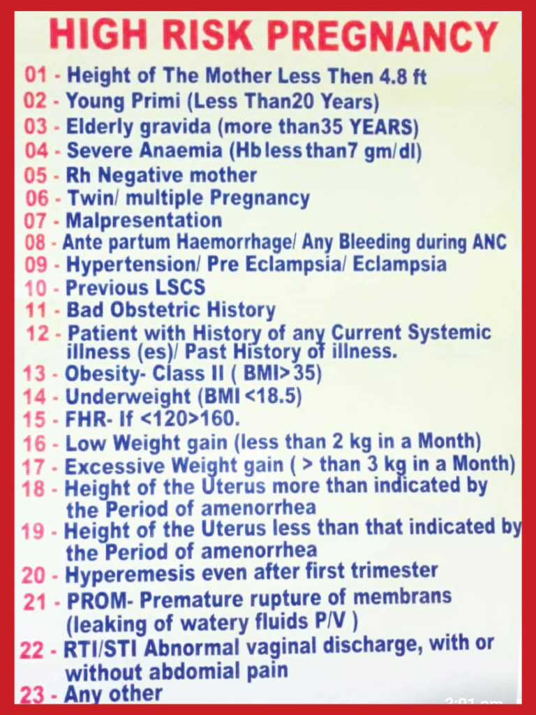 High Risk Pregnancy | PDF