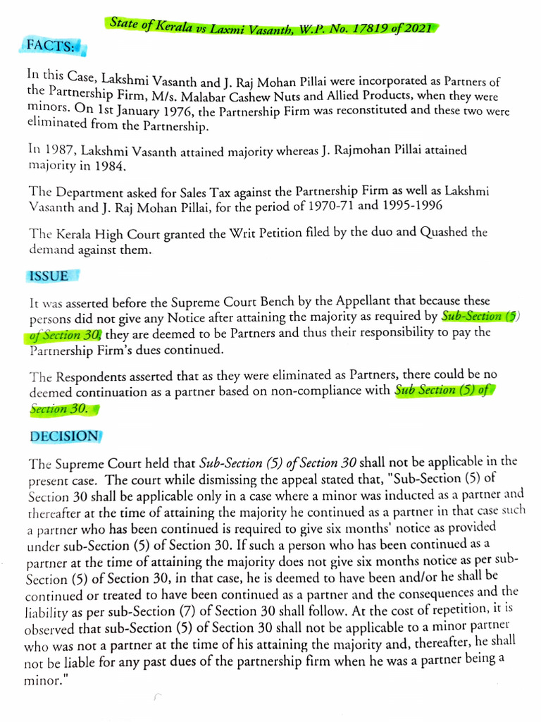 State of Kerala Vs Laxmi Vasanth | PDF