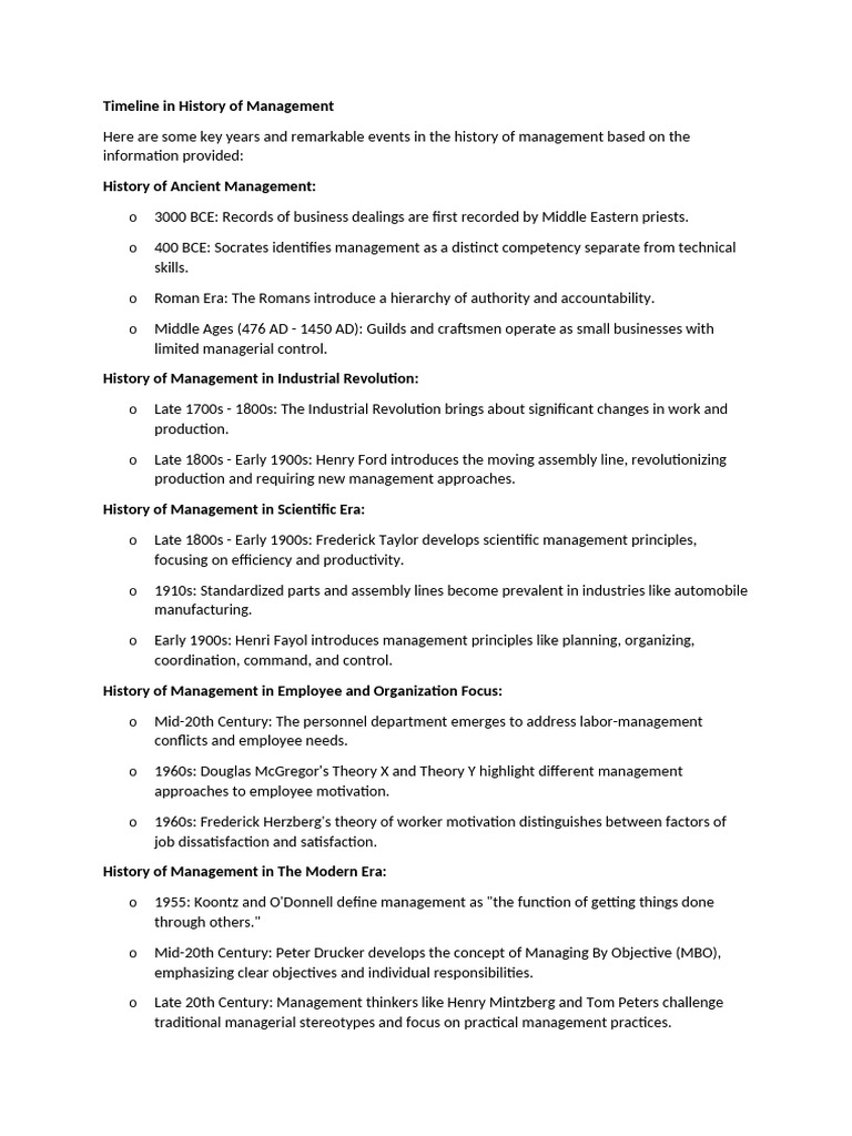 History of Management | PDF