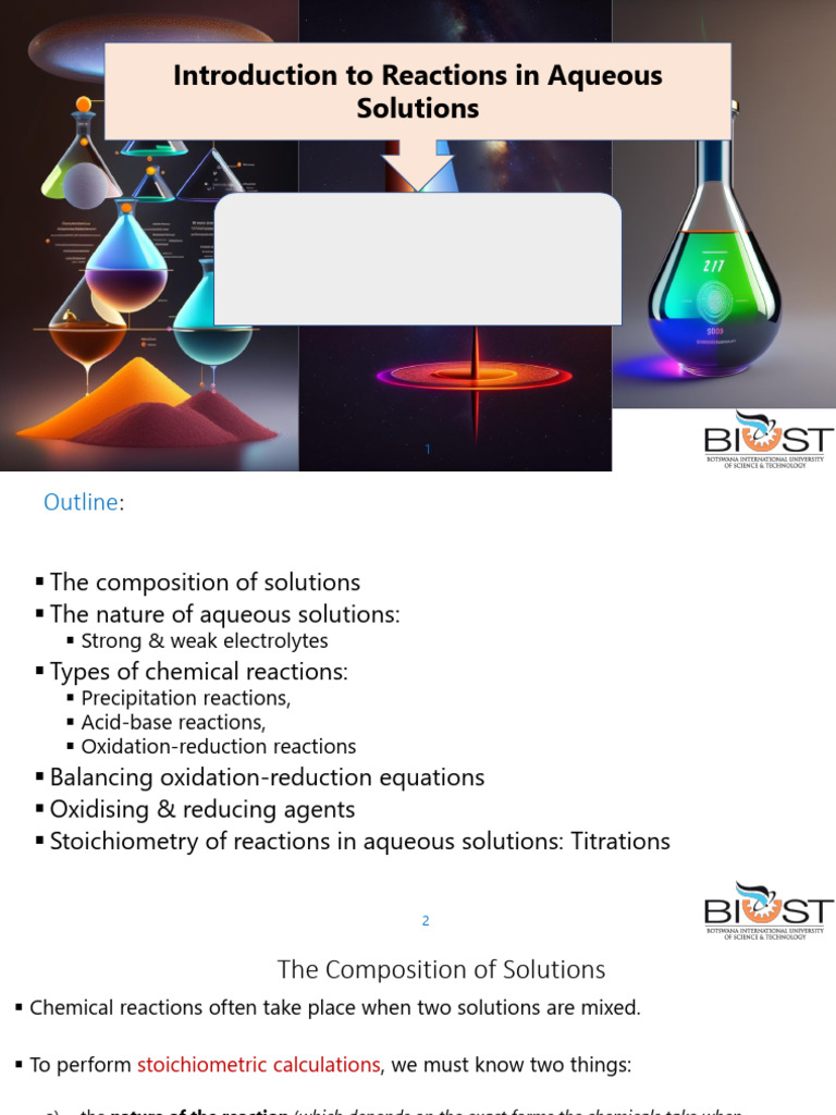 CHEM 101 - L6 - Introduction To Reactions in Aqueous Solutions - Final ...