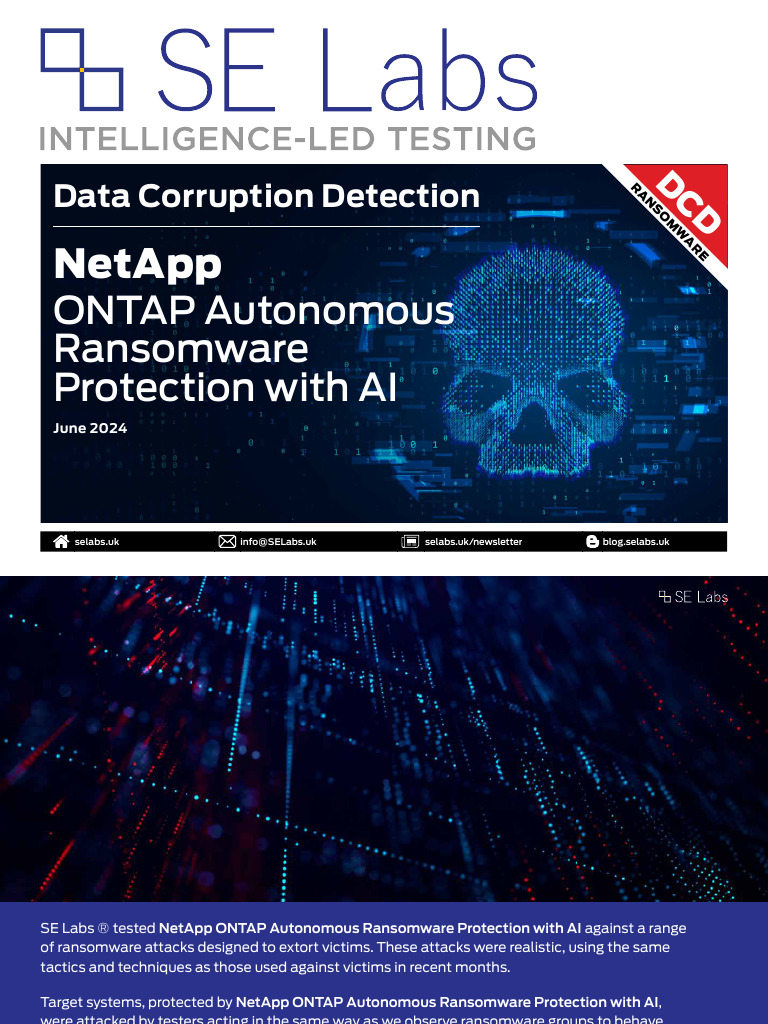 Data Corruption Detection Ransomware Netapp Autonomous Ransomware Protection With Ai 06 2024 | PDF
