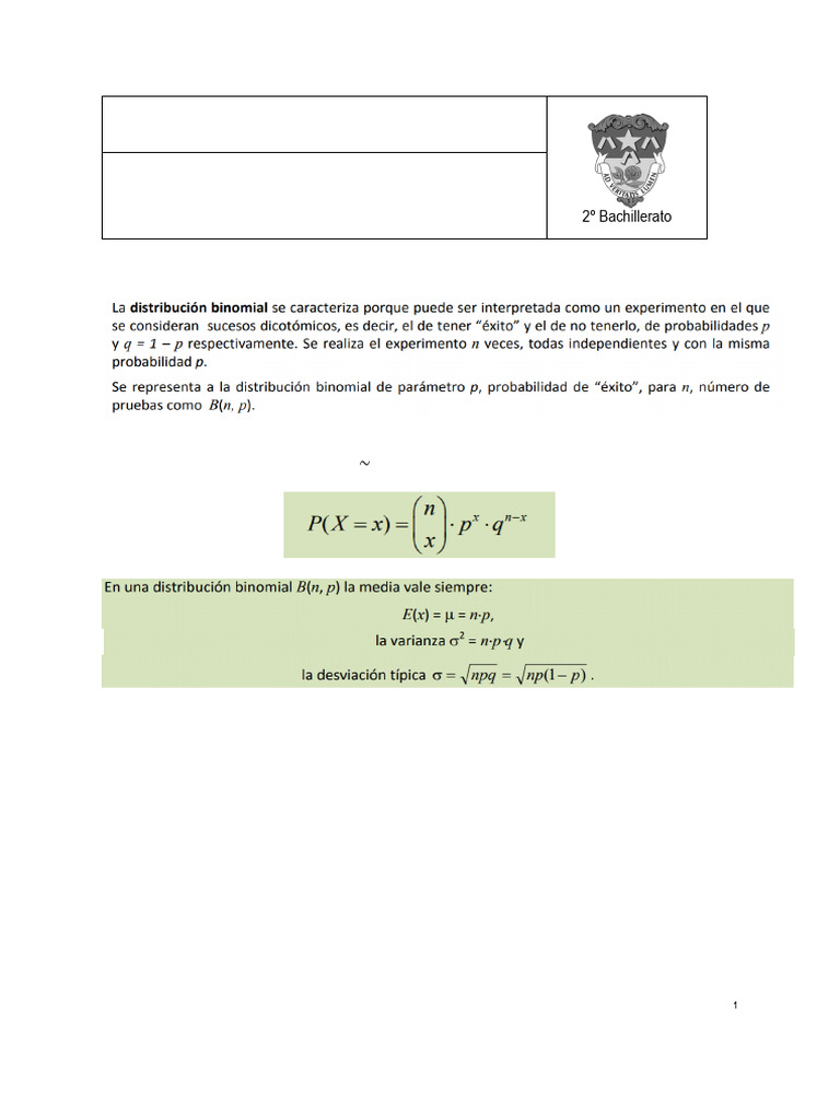 Ejercicios Binomial Normal | PDF