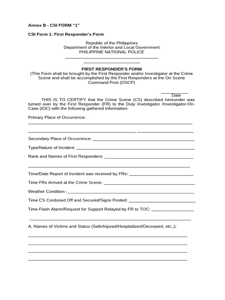 Csi-Annex B To Annex H | PDF