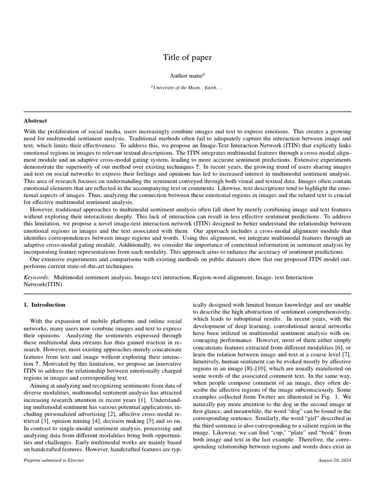 Elsevier Article Elsarticle Template | PDF