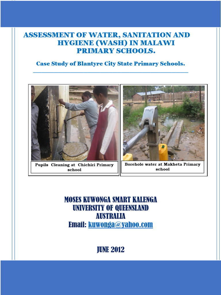 Assessment of Wash in Malawi Primary Schools. (Autorecovered) | PDF ...