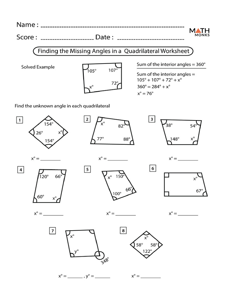 Quadrilateral-Angles-Worksheet | PDF