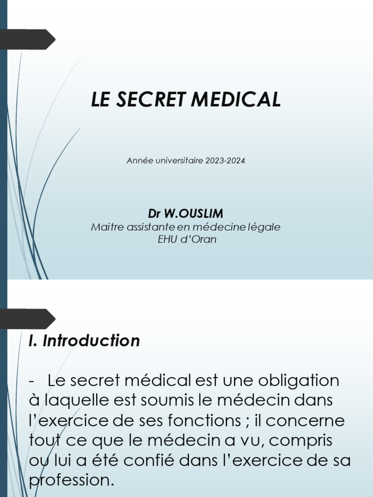 Le Secret Medical: DR W.Ouslim | PDF