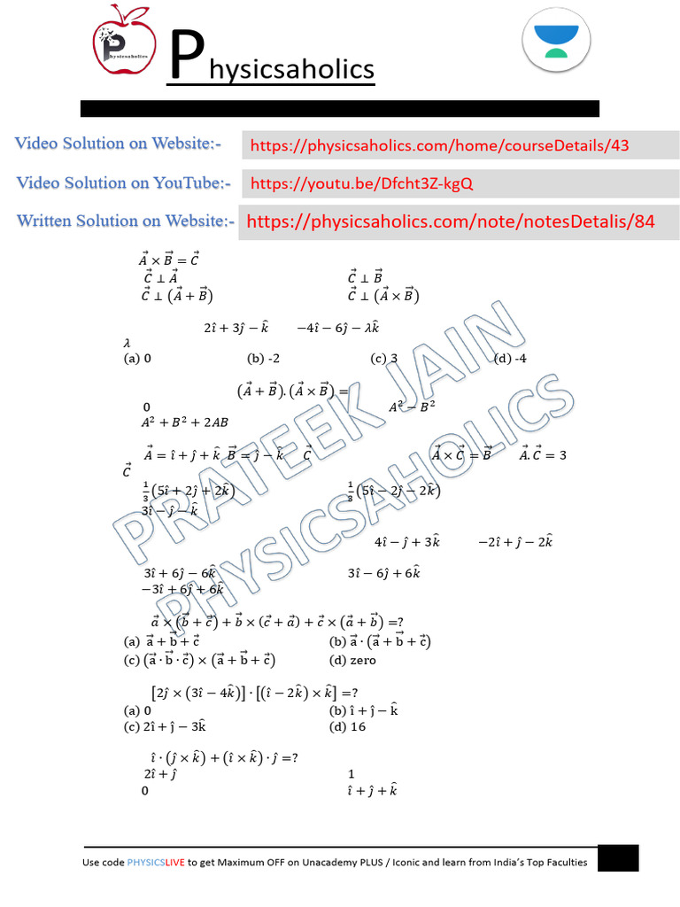 DPP-4 (JEE Main) Vectors | PDF