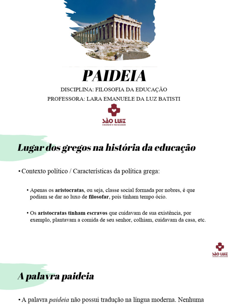 Aula 1 Paideia | PDF
