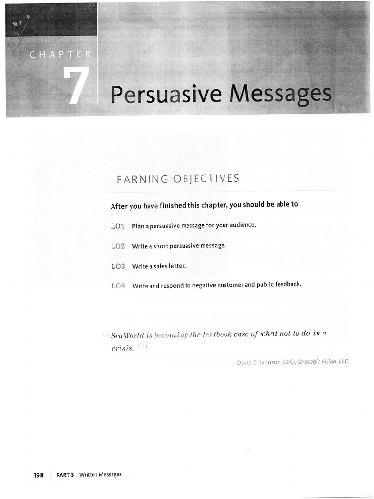 S3 to 6 - Chapter 7 - Persuasive Messages | PDF
