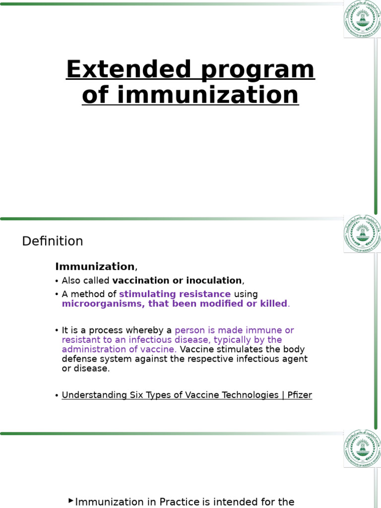 Extended Program of Immunization | PDF