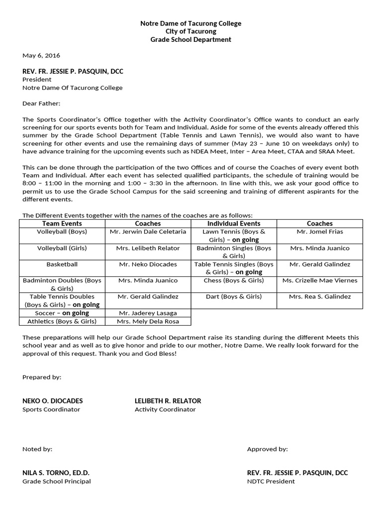 Summer Screening Letter | PDF