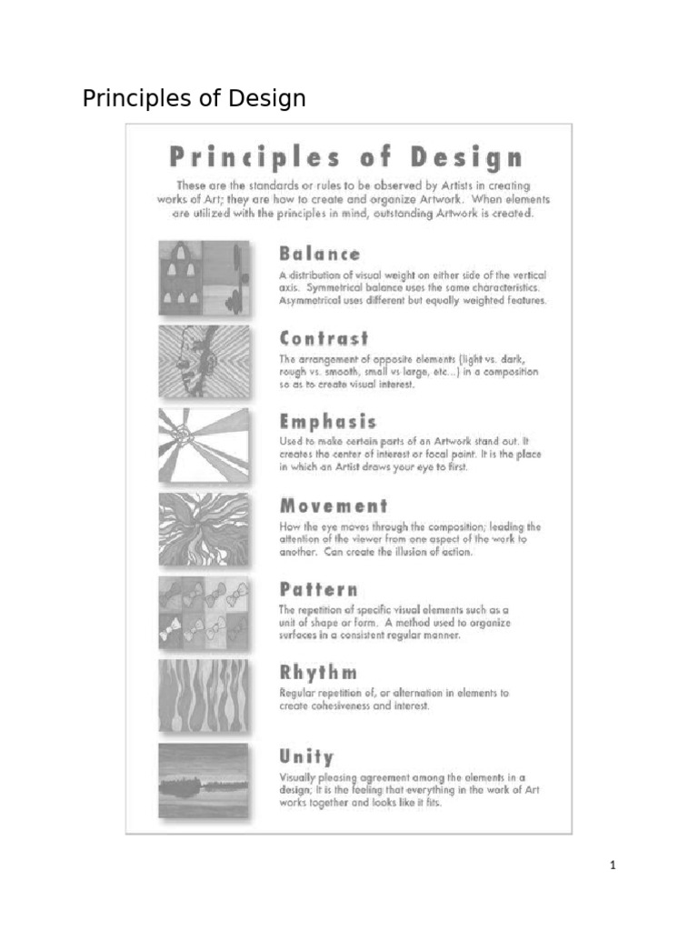 Principles of Design Worksheets | PDF
