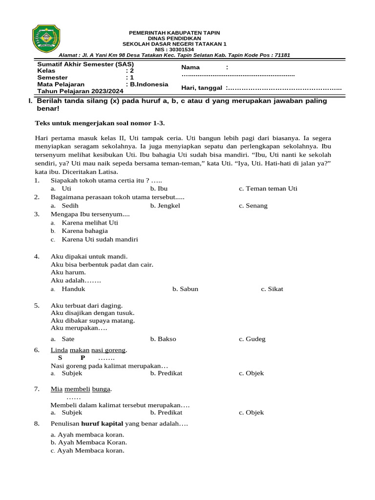 Sas BHS Indo KLS 2 | PDF