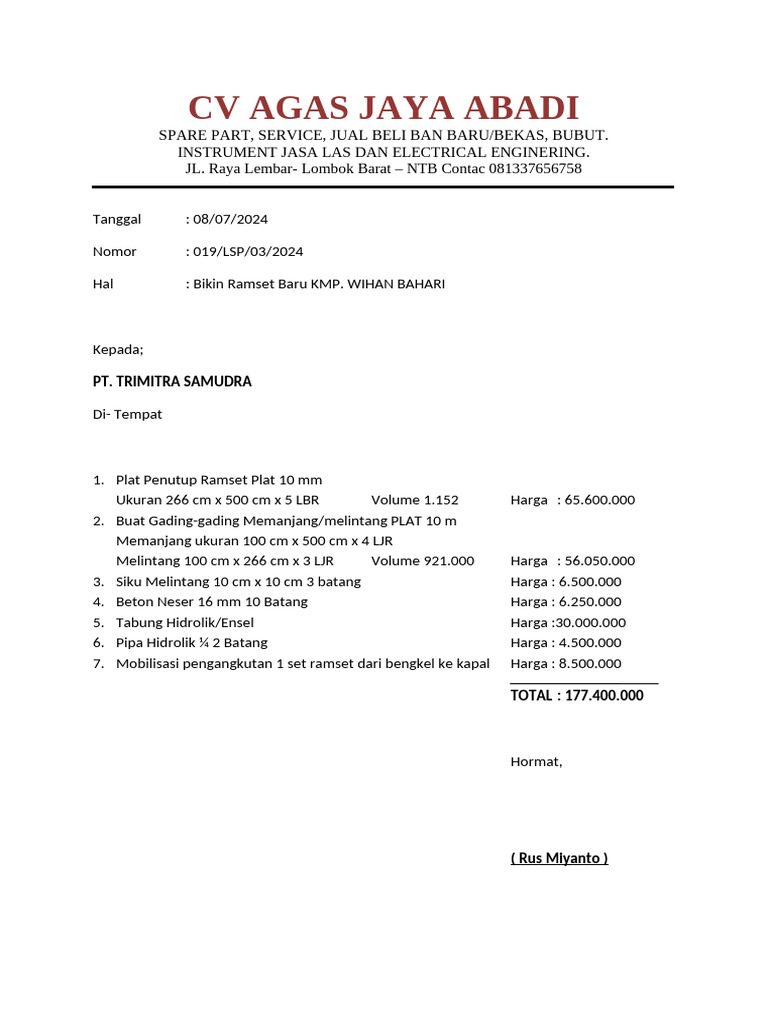 CV Agas Jaya Abadi | PDF