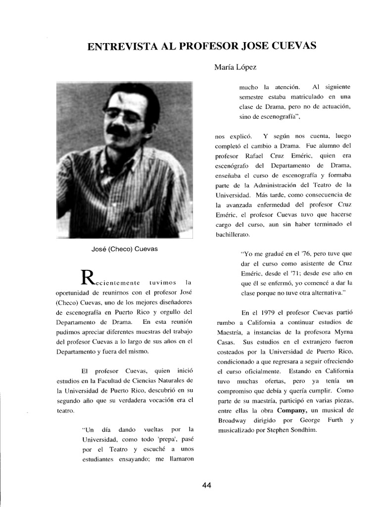 Entrevista - Prof. Checo Cuevas | PDF