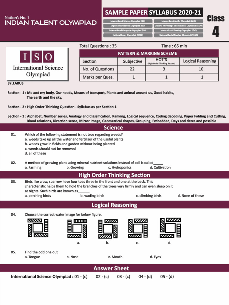 ISO Class 4 Sample Paper | PDF