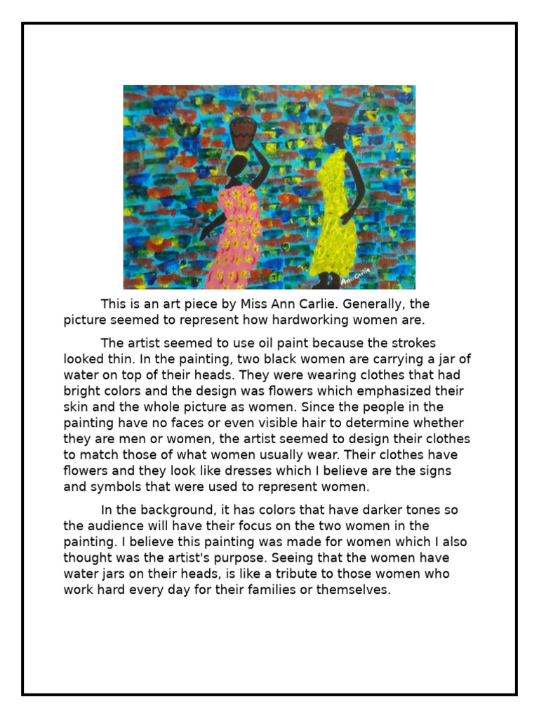 Activity 3 Analysisn of Reading Visual Art | PDF