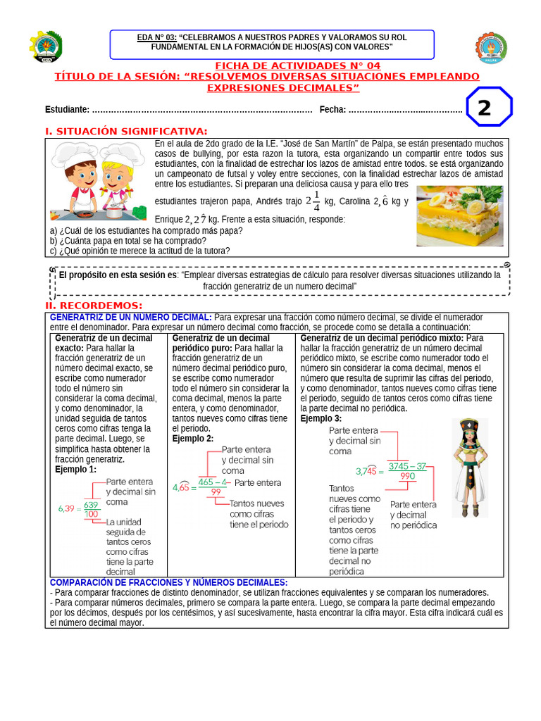 Ficha 4 - 2do - Eda3 | PDF