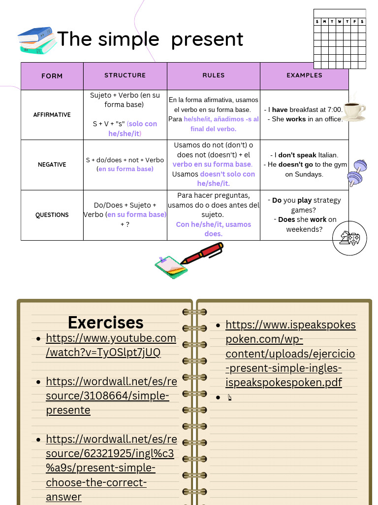 Revision - Presente Simple | PDF
