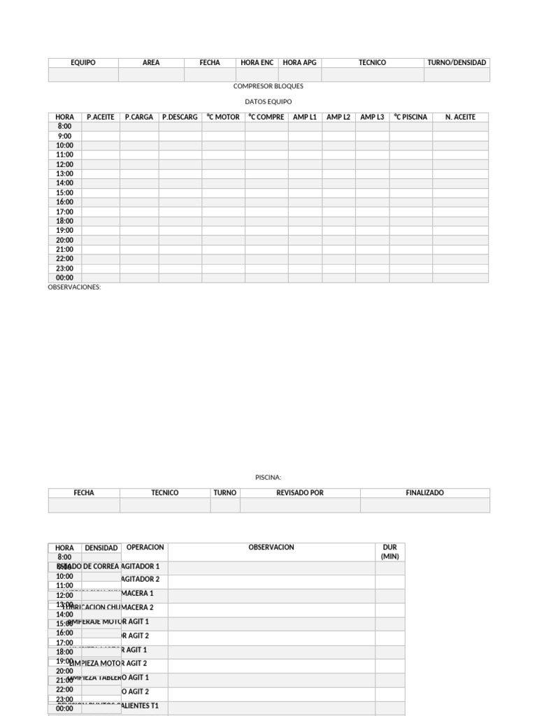 Formatos para Trabajos de Mtto | PDF