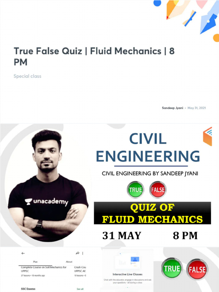 True False Quiz Fluid Mechanics 8 PM With Anno | PDF