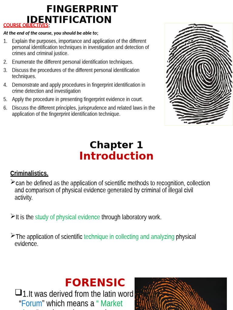 Fingerprint Identification | PDF