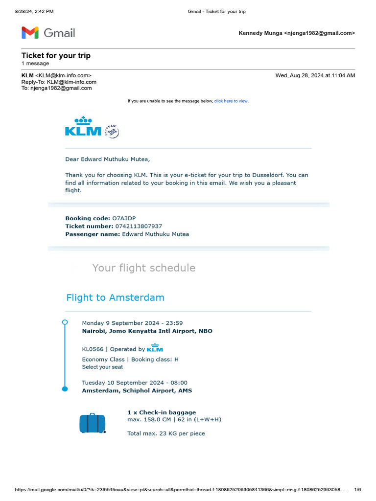 Gmail - Ticket For Your Trip | PDF