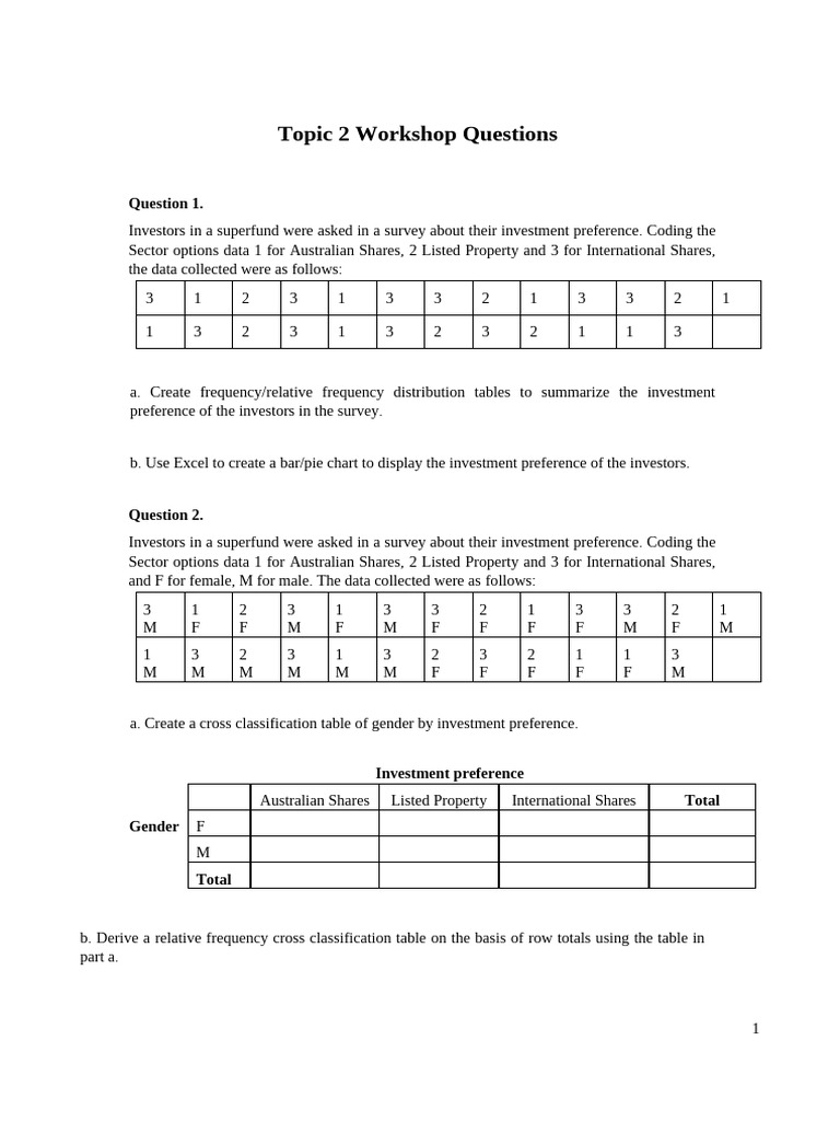ECM1001 - Topic 2 Workshop Questions | PDF