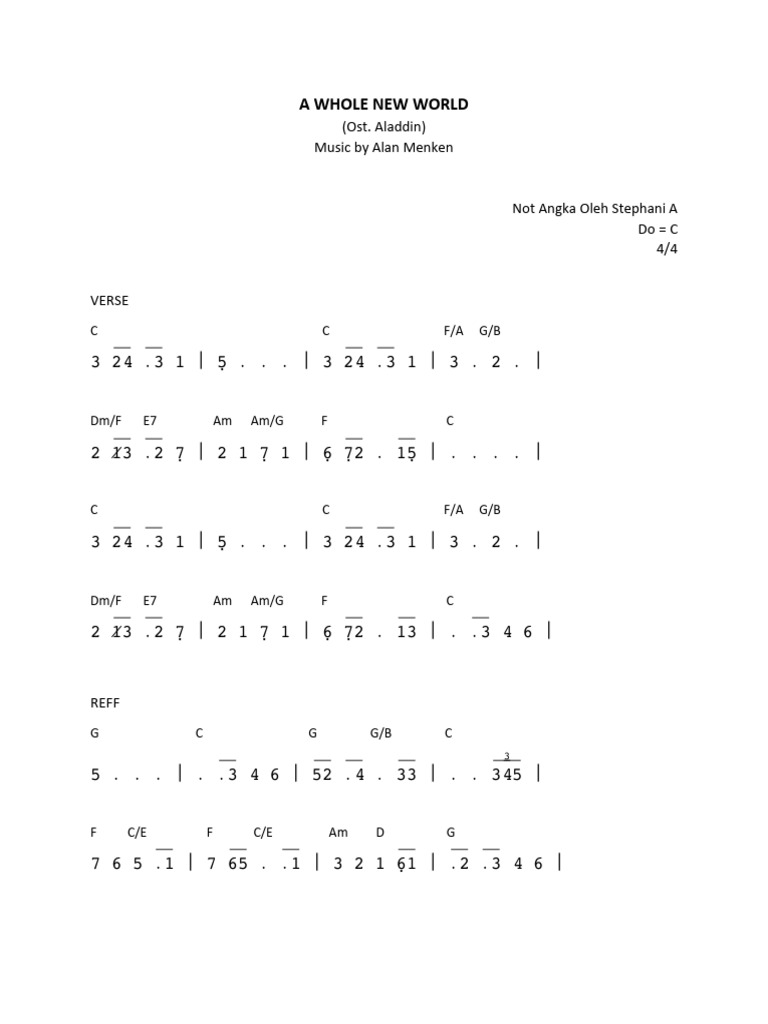 A Whole New World Easy | PDF