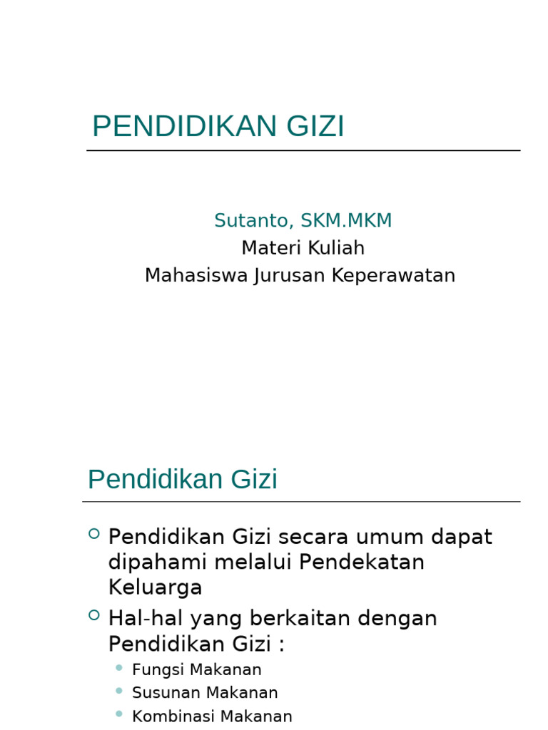 Pendidikan Gizi | PDF