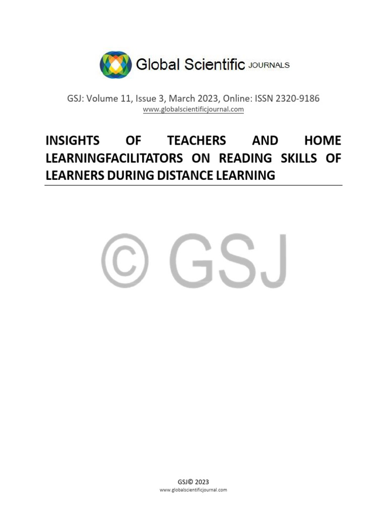 Teacher Insights on Reading Skills in Distance Learning | PDF | Reading ...
