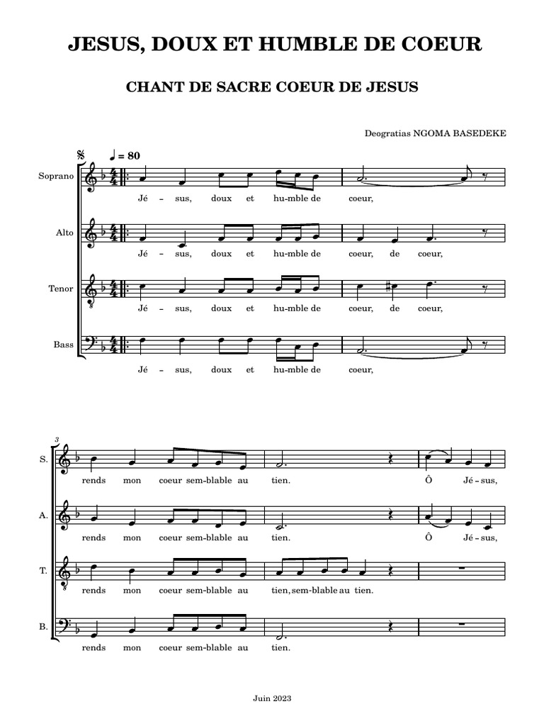 Jesus Doux Et Humble de Coeur | PDF