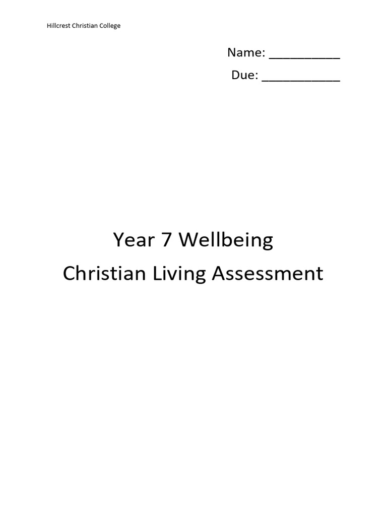 Christian Living Assessment 2022 | PDF